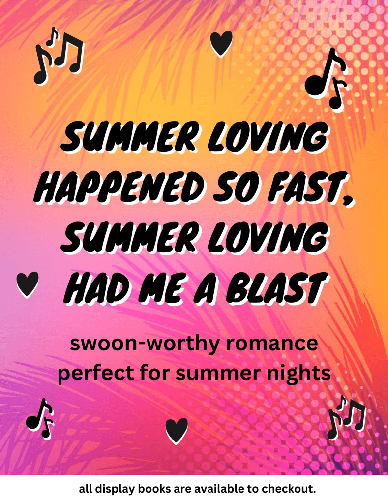 Library Display | Summer Romance – Books. Libraries. Also, cats.